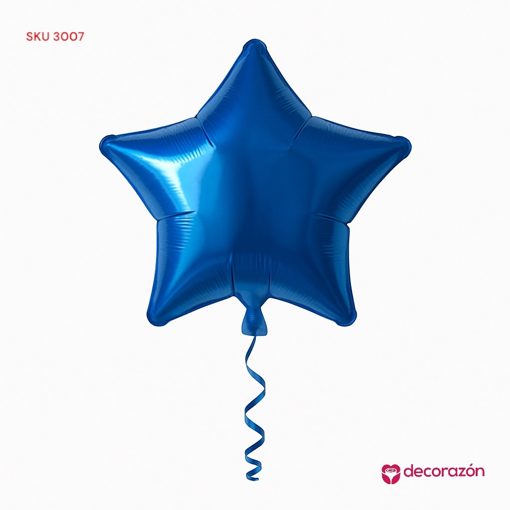 Globo metálico estrella Azul Fuerte 22’ – Florería Decorazon